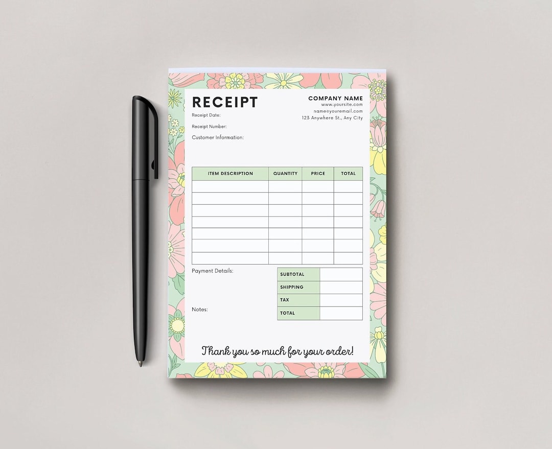 Business Receipt Notepad, Order Form, Small Business Owner, New ...