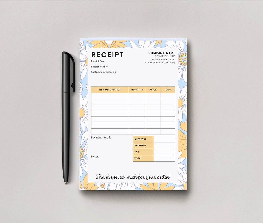 Business Receipt Notepad, Order Form, Small Business Owner, New ...