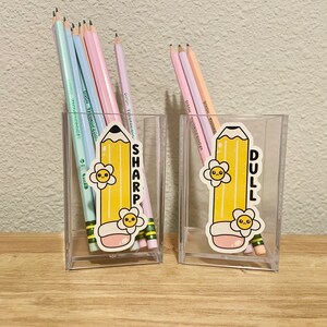 Pencil Holder, Sharp and Dull Pencil Holders, Classroom Decor, Cute ...
