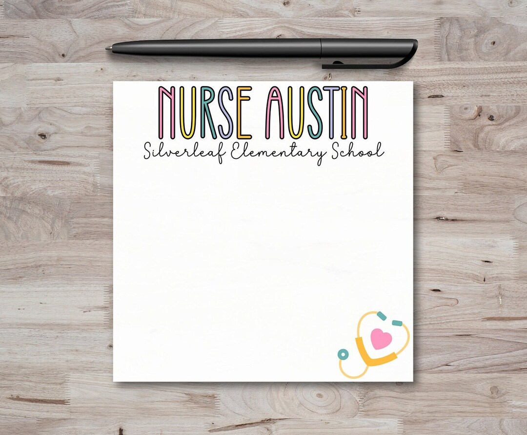 School Nurse Notepad, Nurse Notepad, School Nurse Gift, Gift for School ...