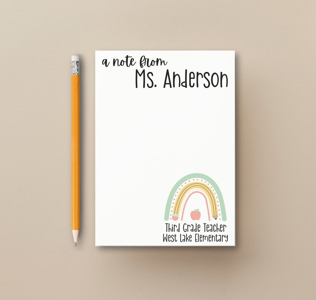 Personalized Teacher Notepad, Personalized Notepad, Teacher Notepad ...