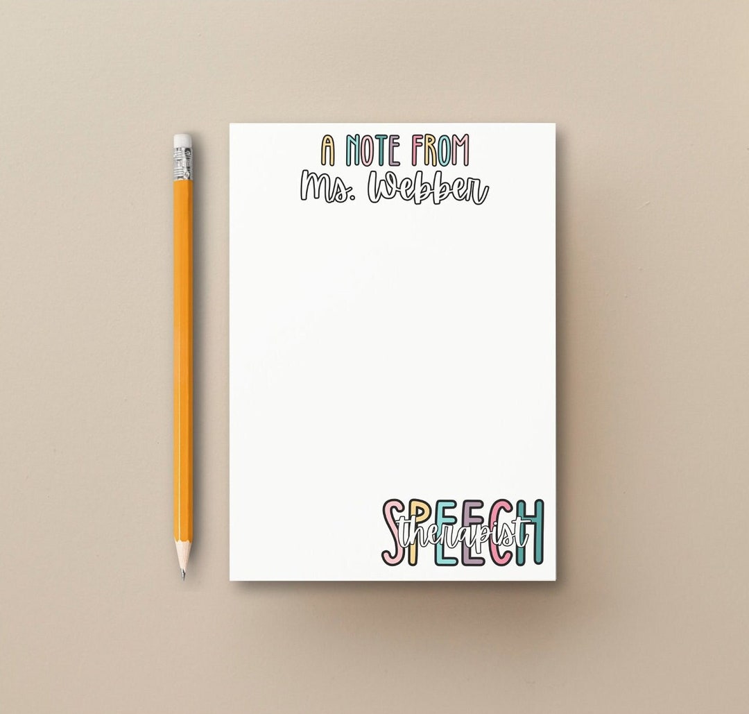 Speech Therapist Notepad, Speech Language Pathologist Gift ...