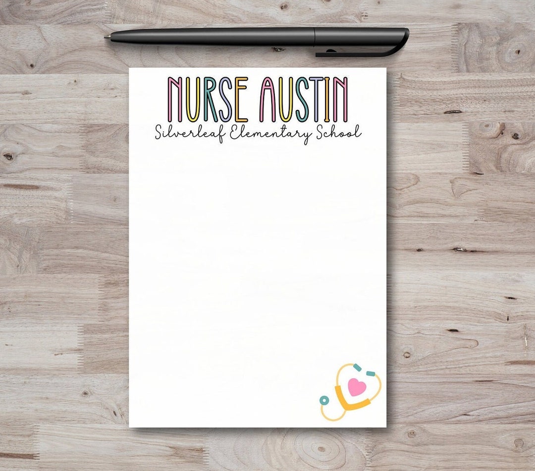 School Nurse, School Nurse Notepad, School Nurse Gift, Gift for School ...