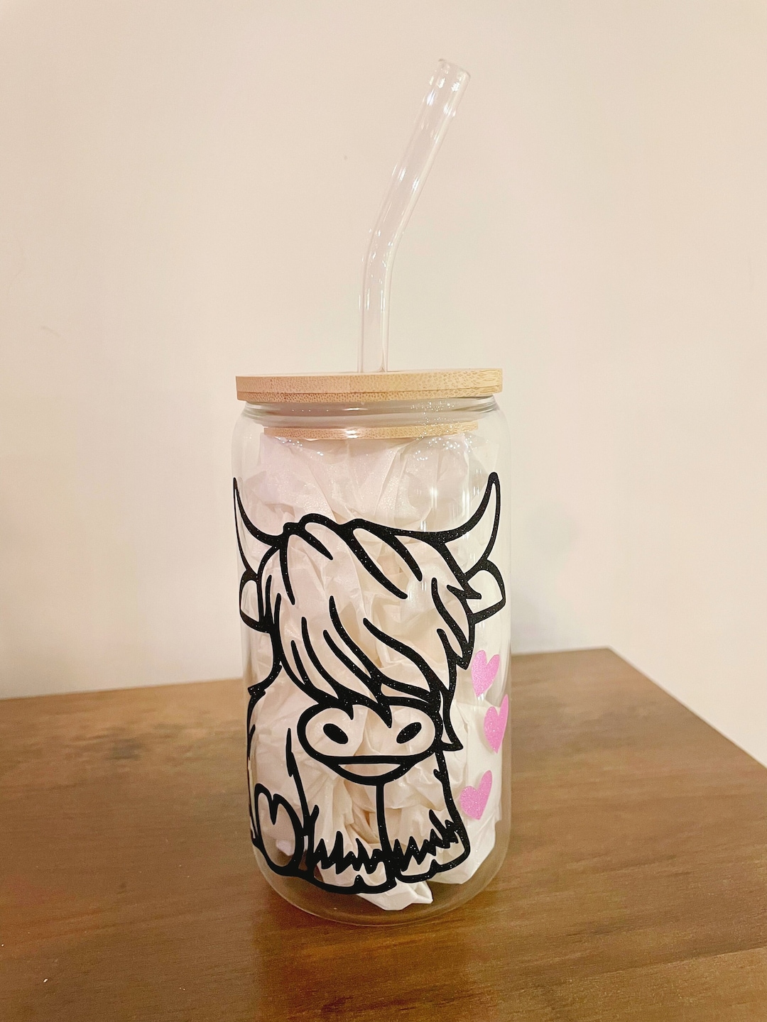 Highland Cow Glass Cup Highland Cow Gifts Cow Tumbler - Etsy