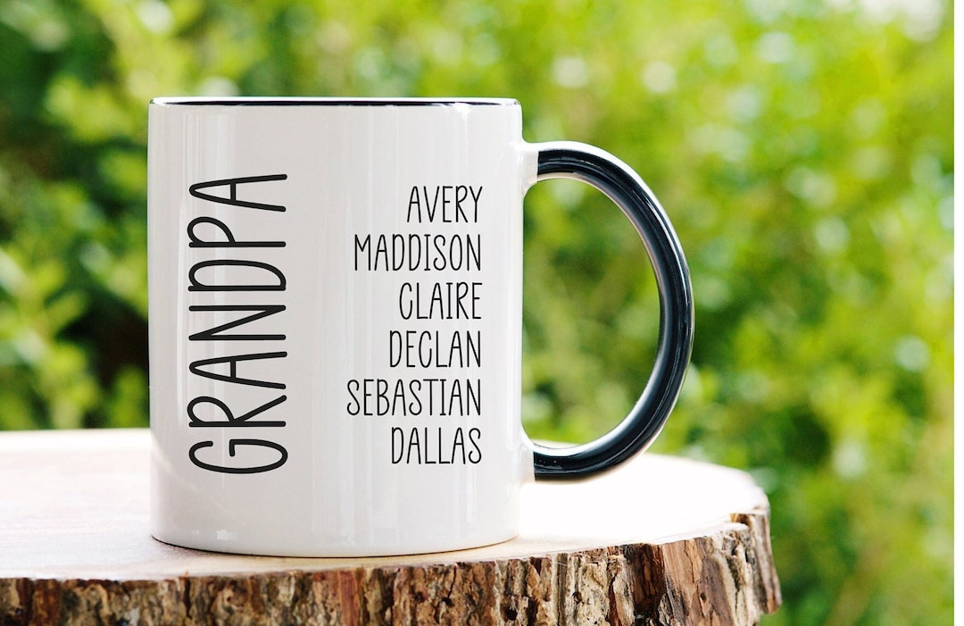 Personalized Grandpa Mug With Grandkids Names, Custom Grandpa Mug ...