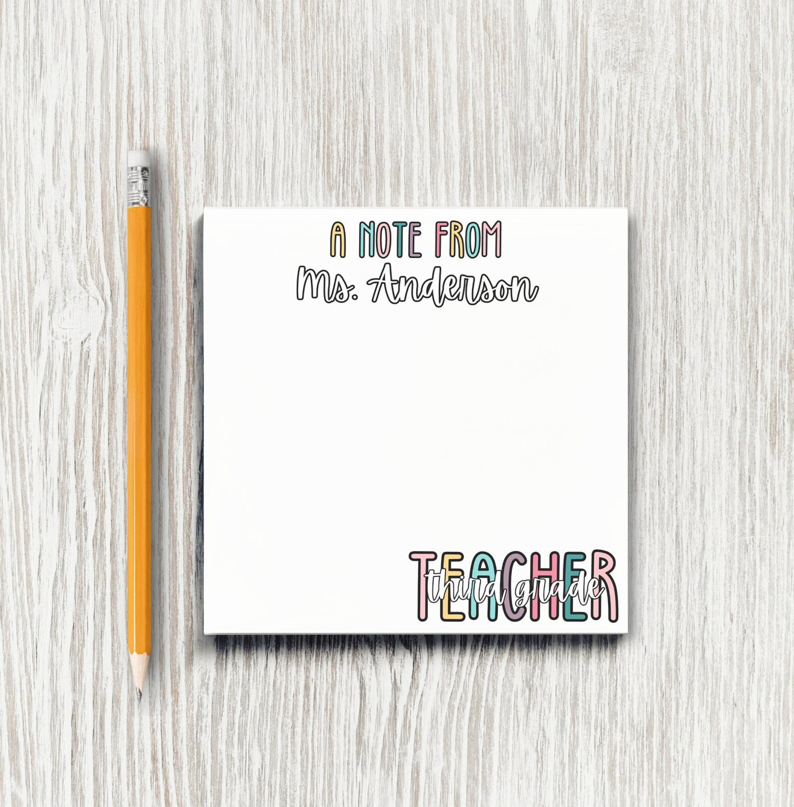 Personalized Teacher Notepad, Teacher Personalized Notepad, Teacher ...