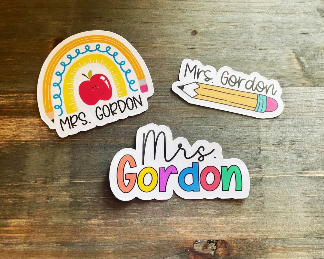 Personalized Teacher Name Sticker, Teacher Appreciation Week, Teacher ...