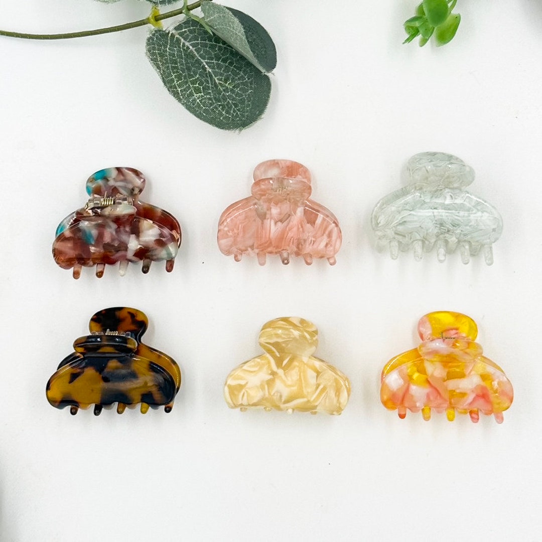 Tortoise Shell Hair Clips, Summer Mini Hair Clips, Tiny Hair Claw ...