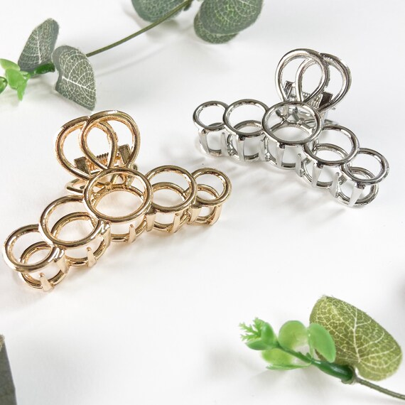 Metallic Gold Hair Claw Large Metal Hair Claw Large Silver - Etsy