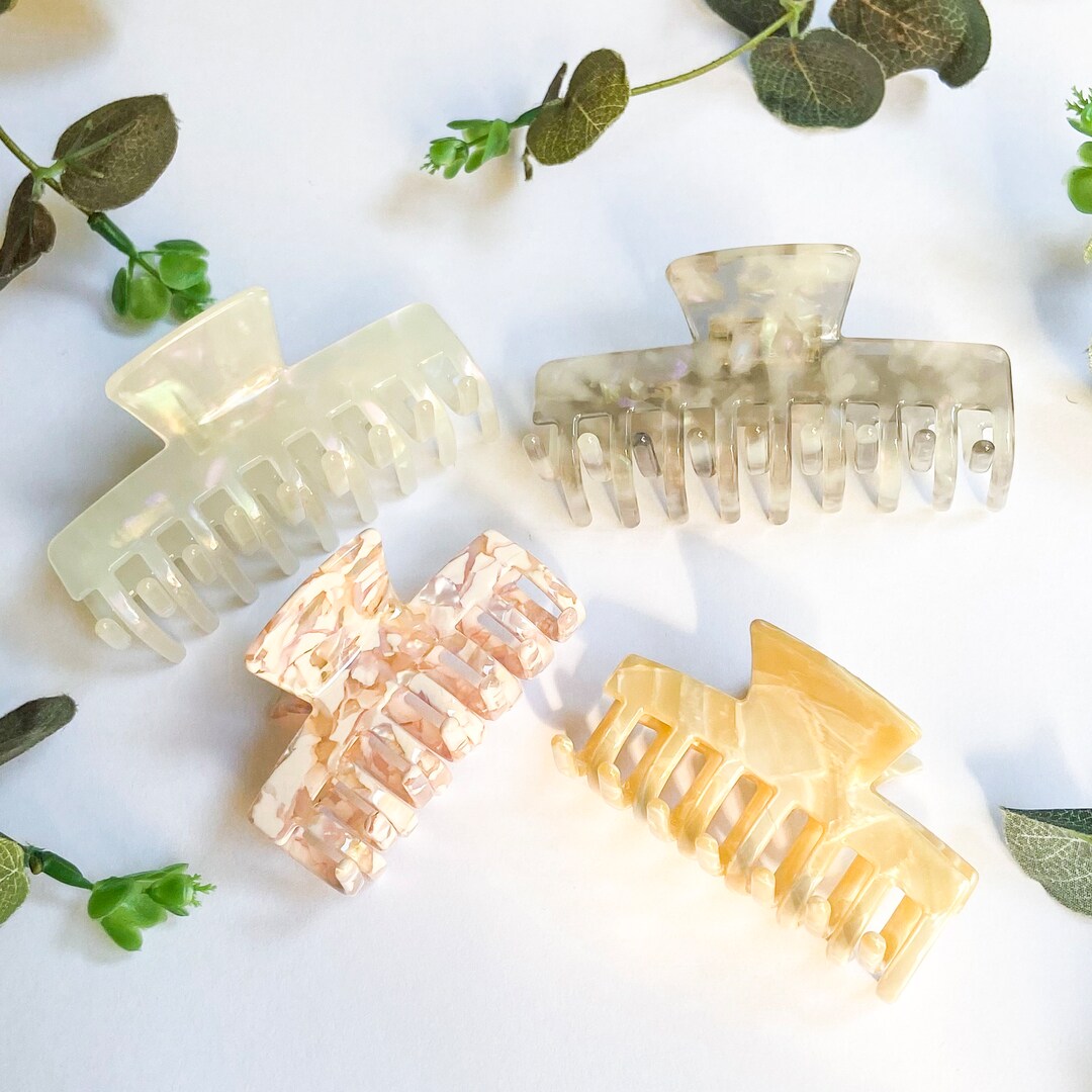 Vintage Marble Hair Claw, Large Tortoise Shell Hair Clip, Birthday Gift ...