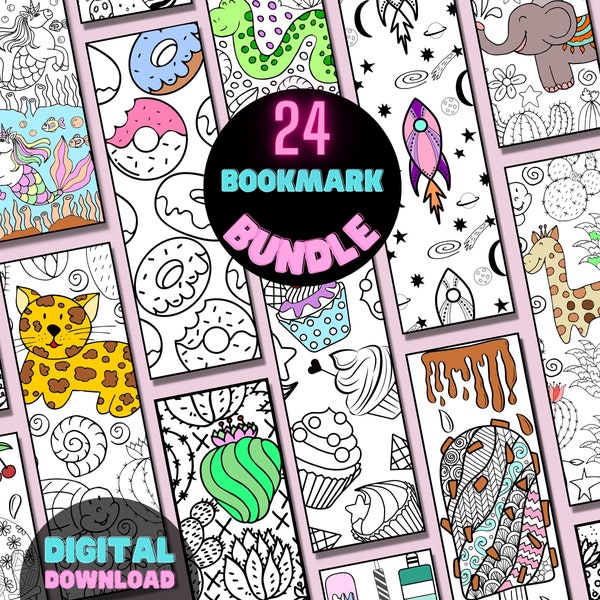 Printable Bookmarks Coloring Kids - Etsy