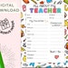 All About My Teacher Printable Questionnaire, Favorites Teacher Survey ...