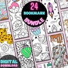 Printable Animals Coloring Bookmarks BUNDLE, Cute Animals Book Marks ...