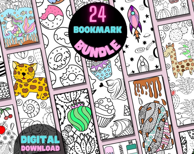Fun Ice Cream Book Mark Coloring Pages, Kids Teens & Adults Color Pages ...