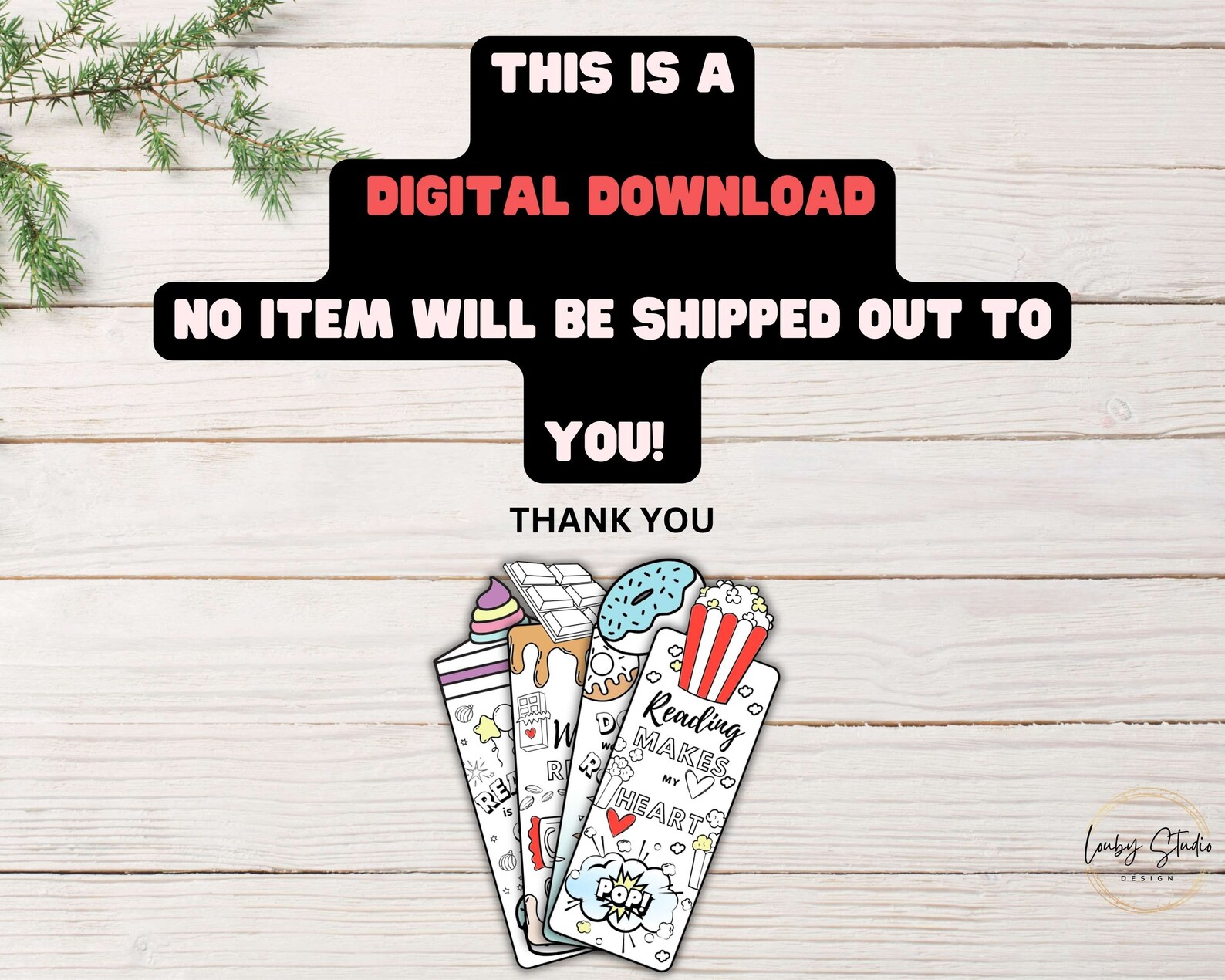Printable Coloring Bookmarks, Sweet Dessert Coloring Book Marks, Kids ...
