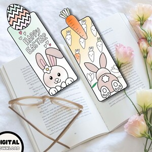 Easter Eggs Coloring Bookmarks, Printable Easter Bunny Coloring Book ...