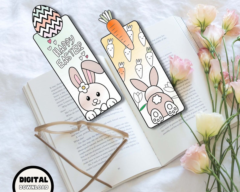 Easter Eggs Coloring Bookmarks, Printable Easter Bunny Coloring Book ...