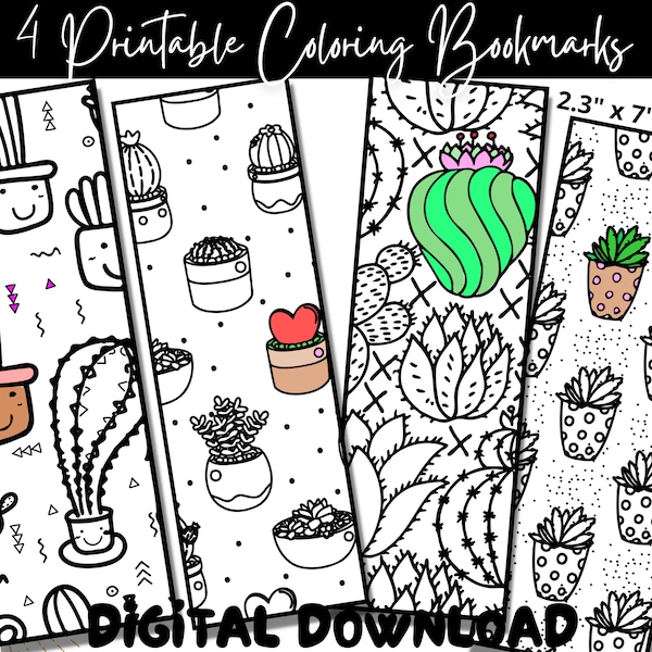 Printable Coloring Bookmarks BUNDLE, Dessert Coloring Book Marks, Kids ...