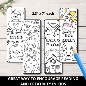Printable Easter Coloring Bookmarks, Cute Easter Chick Eggs Coloring ...