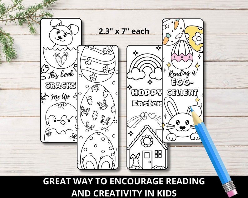 Printable Easter Coloring Bookmarks, Cute Easter Chick Eggs Coloring ...
