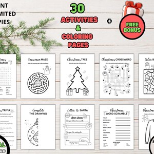 Personalized Christmas Activity Book: Kids Holiday Games (digital ...