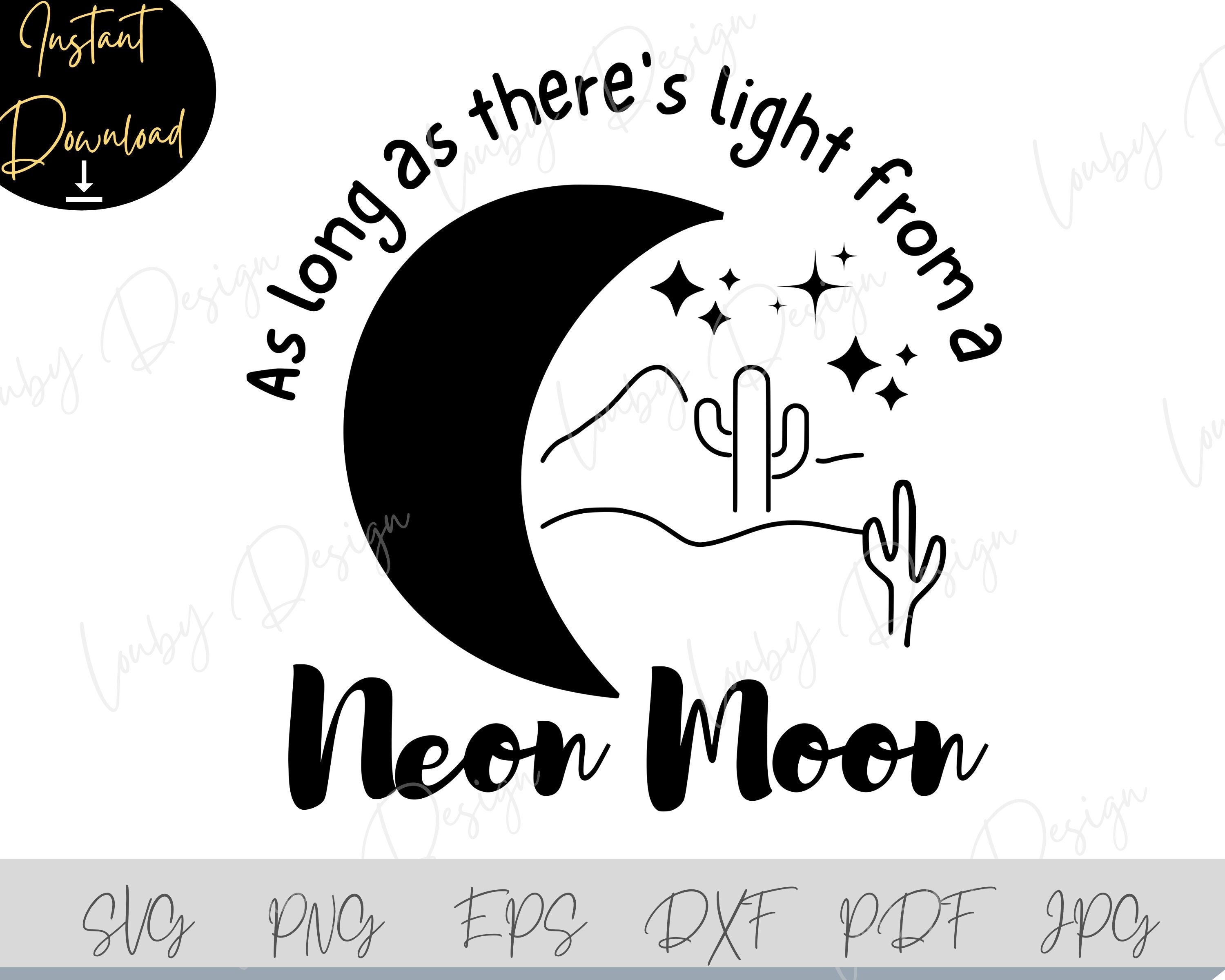 Neon Moon Svg, Cactus Desert Svg, Cricut, Silhouette, Western PNG, Eps ...
