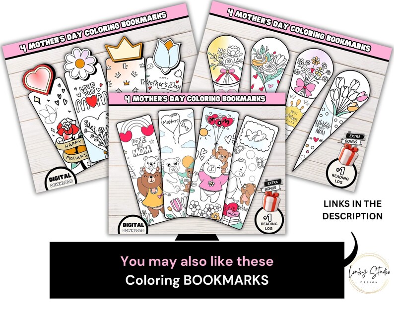 Mothers Day Coloring Bookmarks Cards, Happy Mothers Day Flowers ...