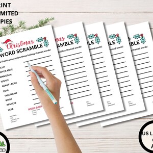 Christmas Word Scramble Game: Printable Holiday Activity (digital ...