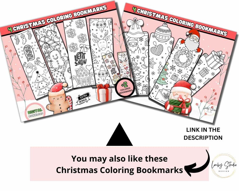 Printable Christmas Coloring Bookmarks, Kids Christmas Activity ...