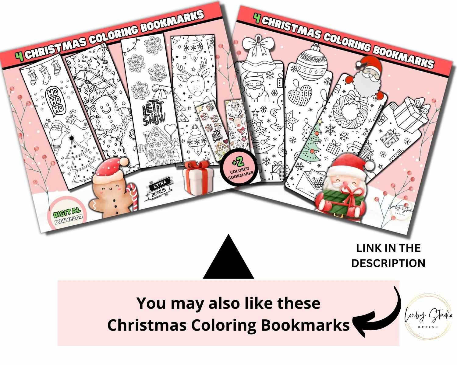 Printable Christmas Coloring Bookmarks, Kids Christmas Activity ...
