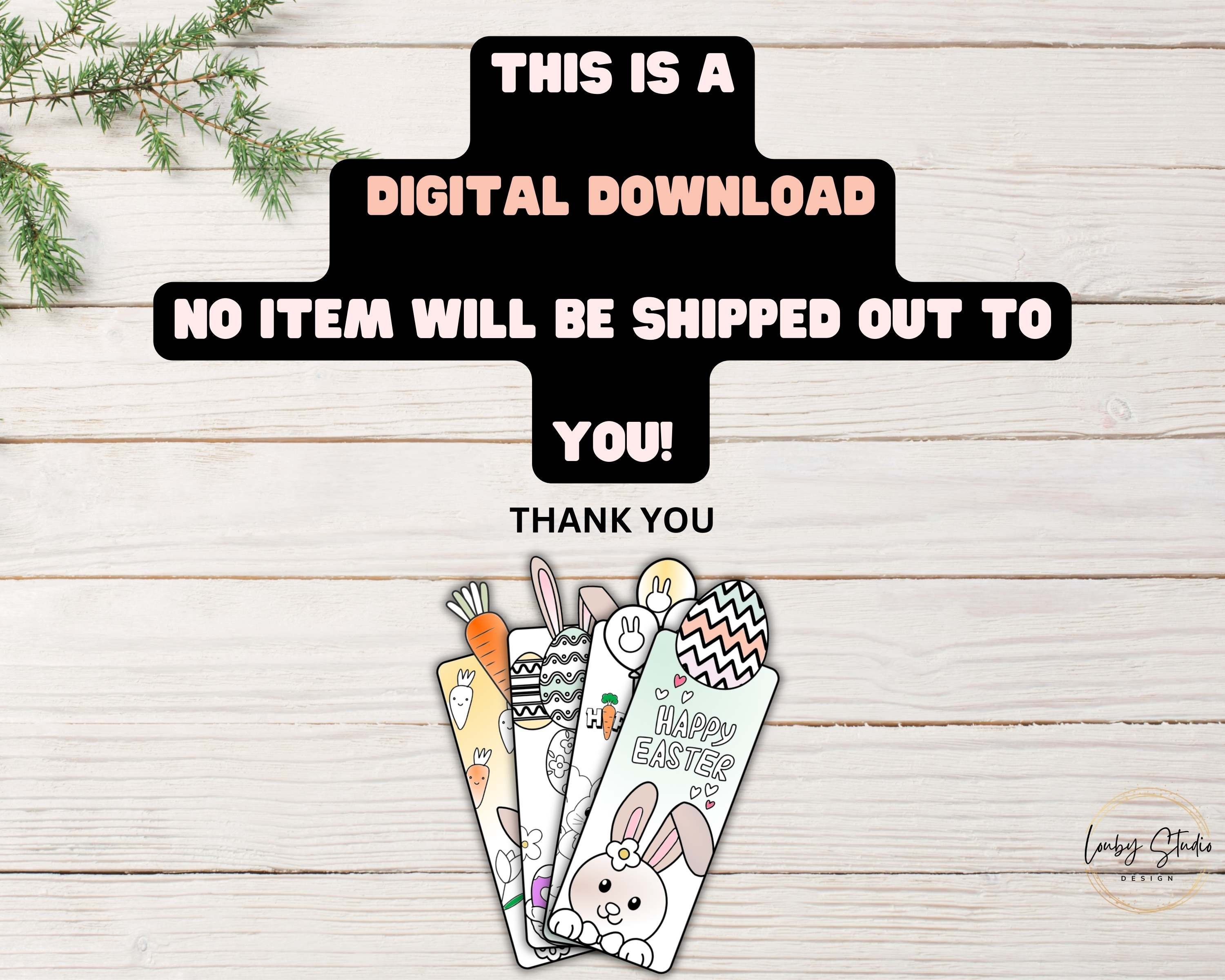 Easter Eggs Coloring Bookmarks, Printable Easter Bunny Coloring Book ...