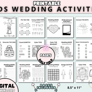 Kids Wedding Activity Book, Printable Wedding Coloring Book Pages ...