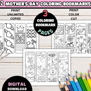 Printable Mothers Day Coloring Pages Bookmarks, Happy Mother Day ...