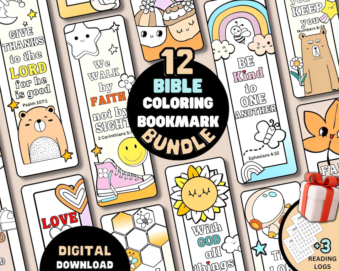 Bible Verse Coloring Bookmarks for Kids Bible Coloring Pages, Christian ...