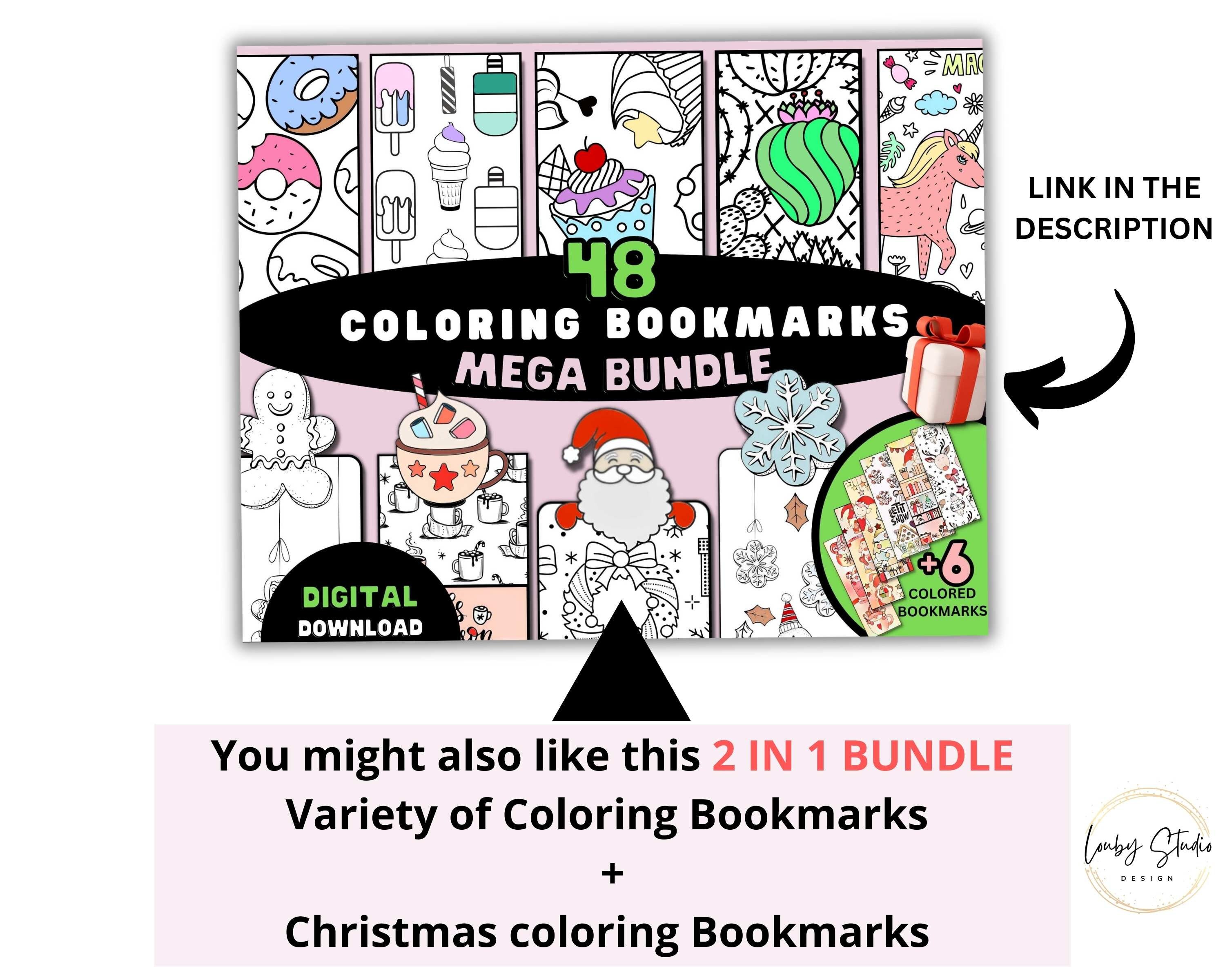 Printable Christmas Bookmarks BUNDLE, Kids Christmas Gnome Coloring ...