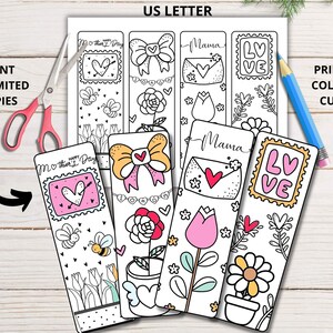 Printable Mothers Day Coloring Pages Bookmarks, Happy Mother Day ...