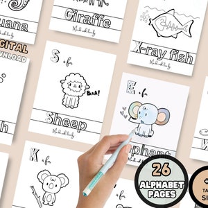 Baby Alphabet Book, Printable Baby Shower Abc Book, Animal Alphabet ...