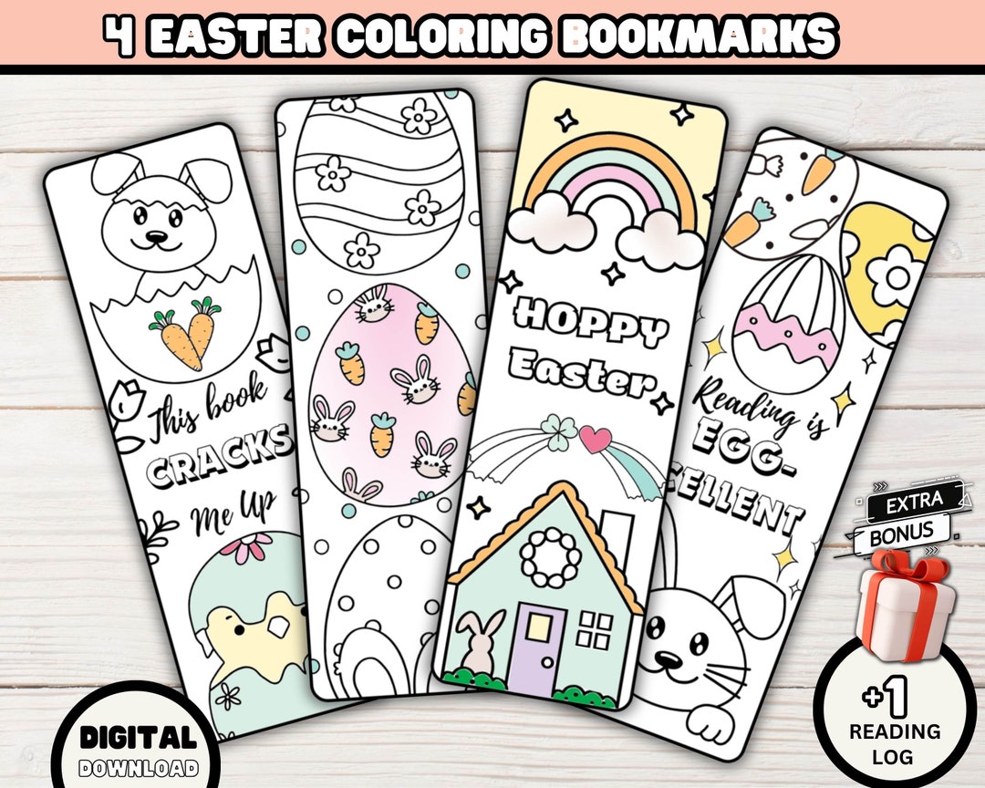 Printable Easter Coloring Bookmarks, Cute Easter Chick Eggs Coloring ...
