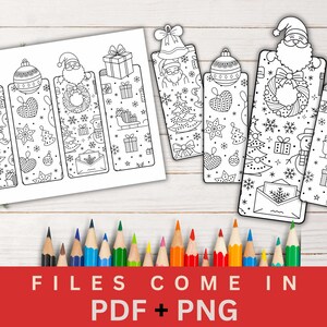 Printable Christmas Coloring Bookmarks, Kids Christmas Activity ...