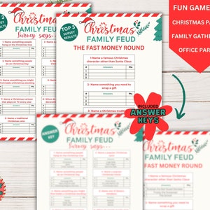 Christmas Feud Game, Printable Christmas Family Game, Christmas ...