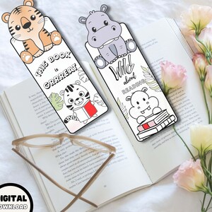 Safari Animals Printable Coloring Bookmarks, Coloring Page Book Marks ...