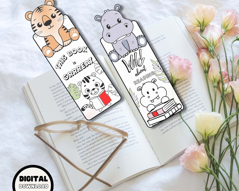 Safari Animals Printable Coloring Bookmarks, Coloring Page Book Marks ...