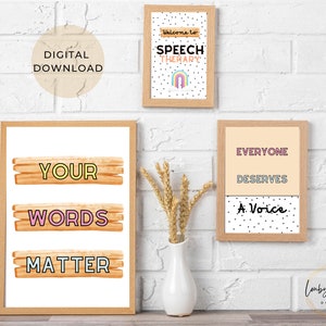 Speech Therapy Decor, Boho Speech Language Pathologist Poster, Speech ...