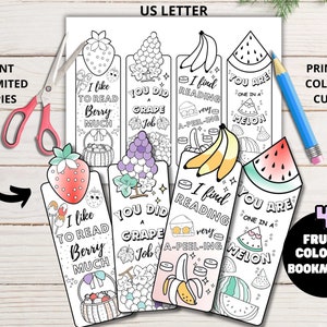 Printable Coloring Bookmarks BUNDLE, Dessert Coloring Book Marks, Kids ...