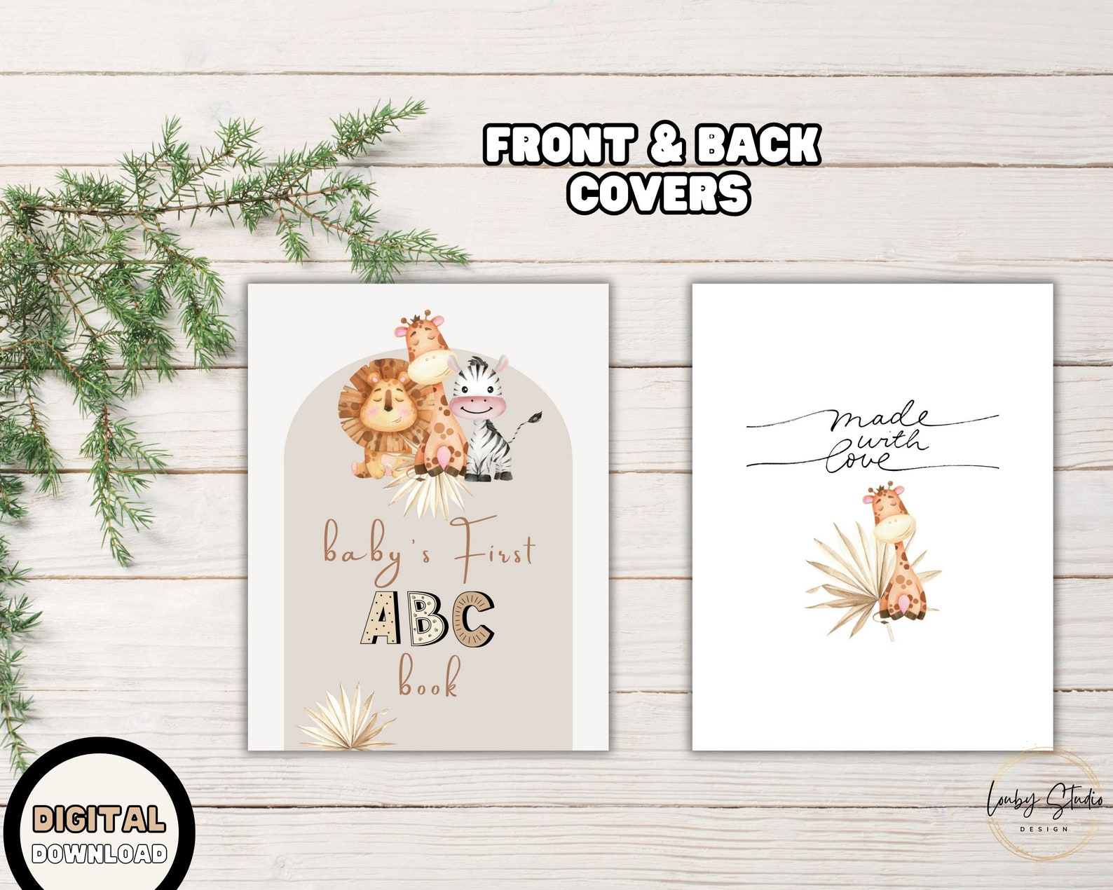 Baby Alphabet Book, Printable Baby Shower Abc Book, Animal Alphabet ...