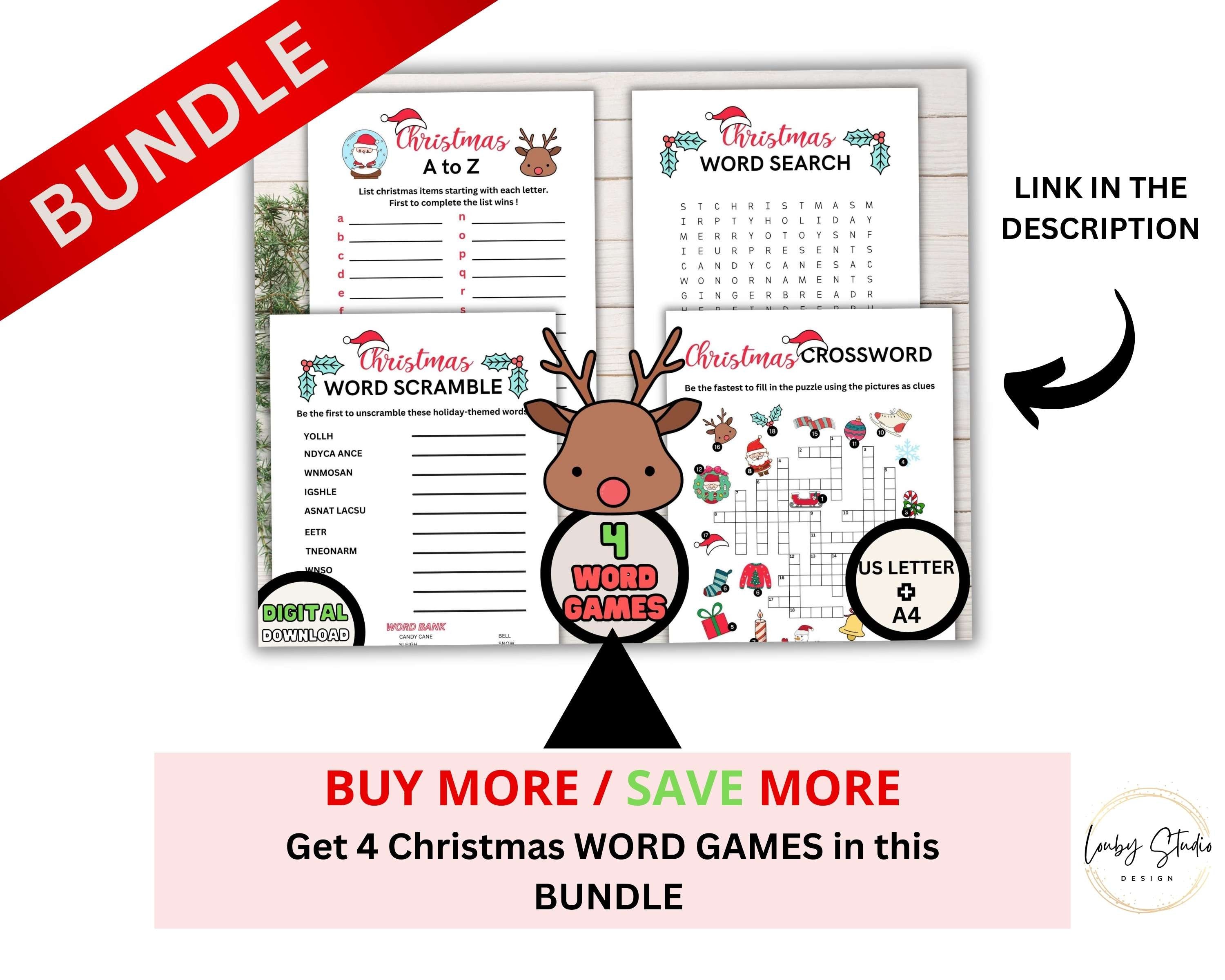 Christmas Word Search Printable Kids Christmas Word Games Activities ...