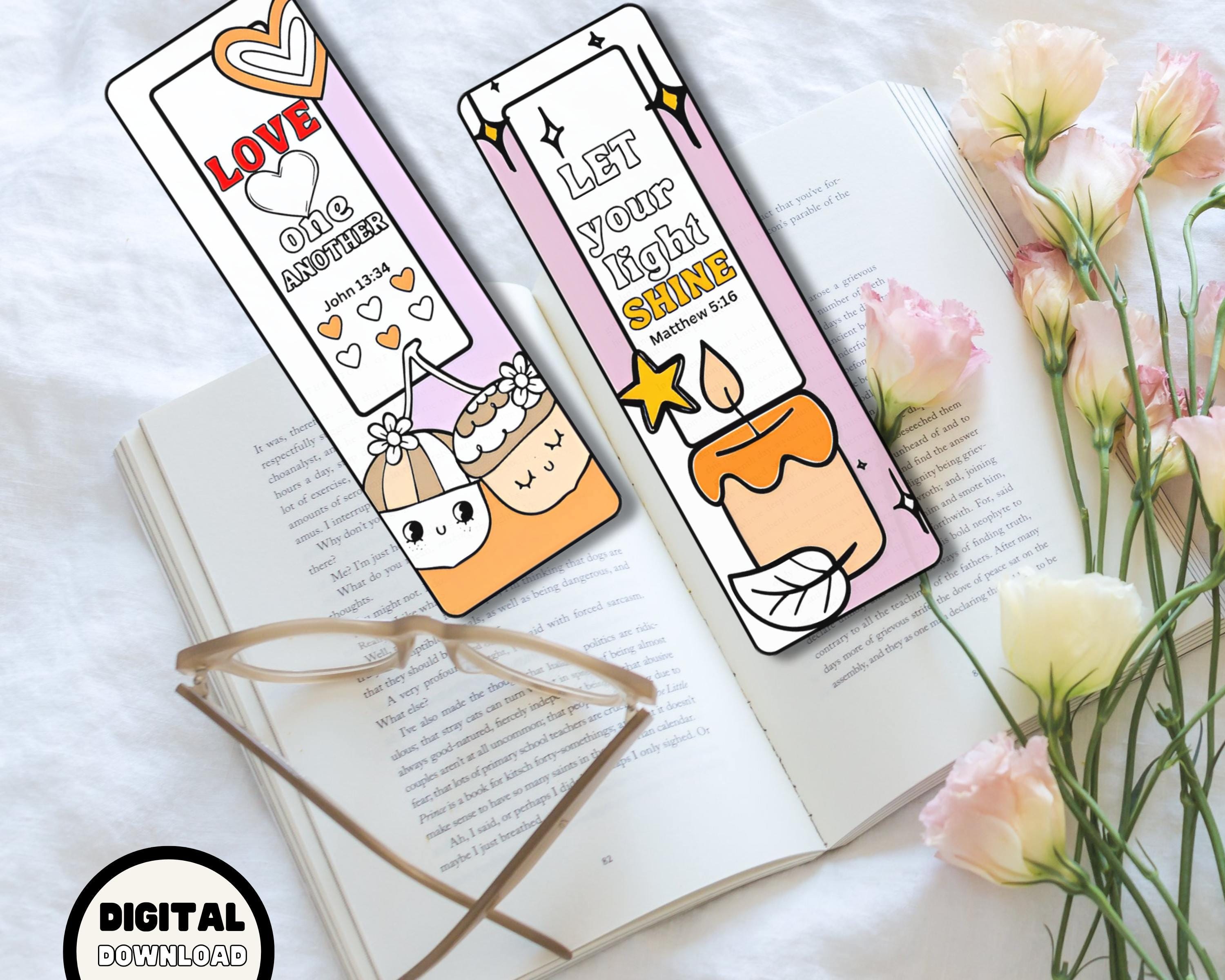 Bible Verse Coloring Bookmarks, Fall Sunday School Craft, Scripture ...