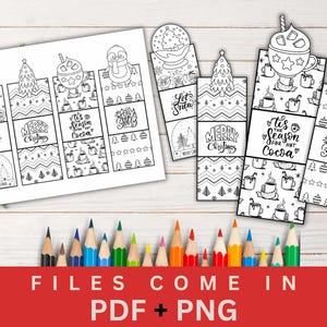 Christmas Coloring Bookmarks Printable Coloring Page Activity, Kids ...