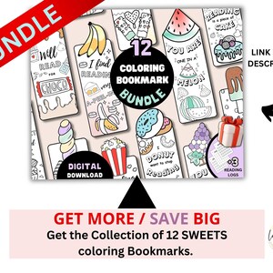 Printable Coloring Bookmarks, Ice Cream Coloring Book Marks, Kids ...
