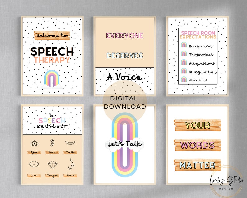 SPEECH THERAPY Poster, AAC Slp Poster, Speech Language Pathologist Room ...